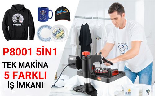 P8001 Freesub Combo 5in1 Transfer Baskı Makinesi